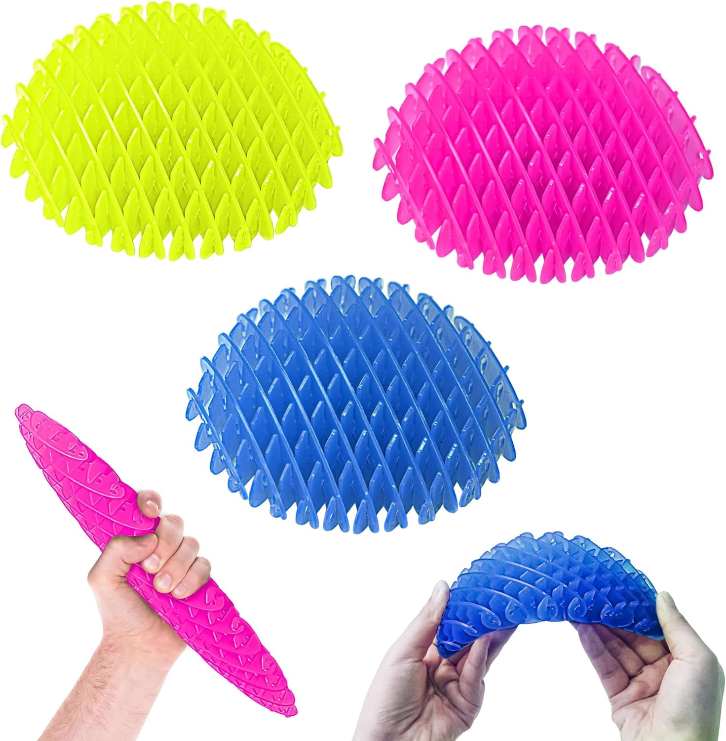 JUNZHIDAO Fidgets Worm Toys, 3D Printing Elastic Worm Fidgets Toys for ...