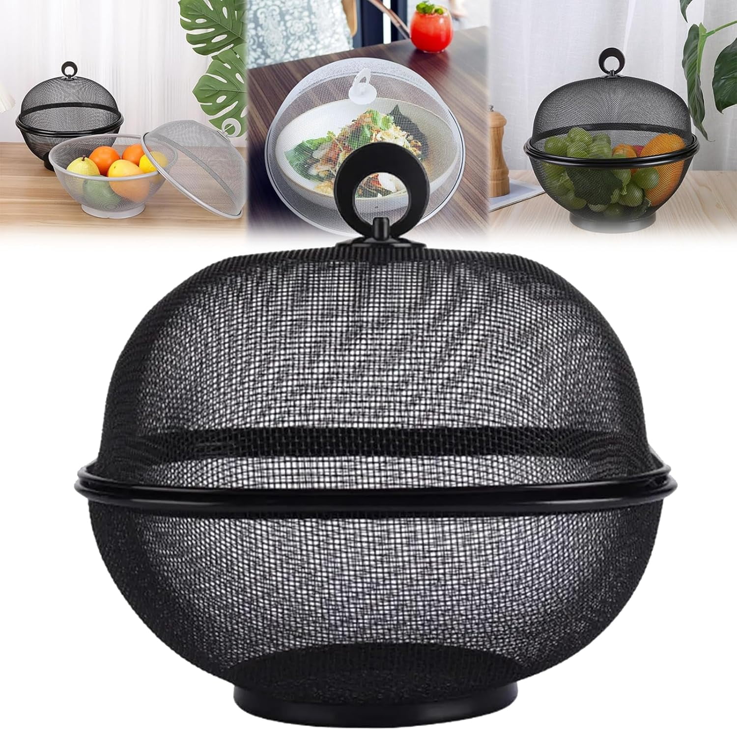 JUNZHIDAO Kitchen Mesh Fruit Bowl, Fly Proof Fruit Basket Bowl with Lid ...