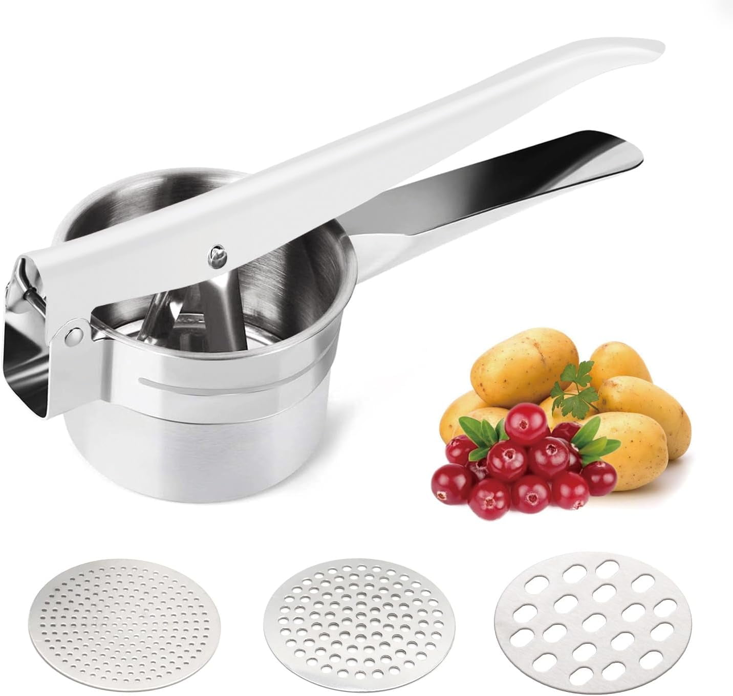 JUNZHIDAO Potato Ricer Stainless Steel Potato Masher, Food Ricer, Fruit ...