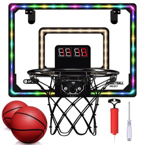 Nerf Basketball Set with Mini Hoop and Steel Rim Fits on Standard Door ...