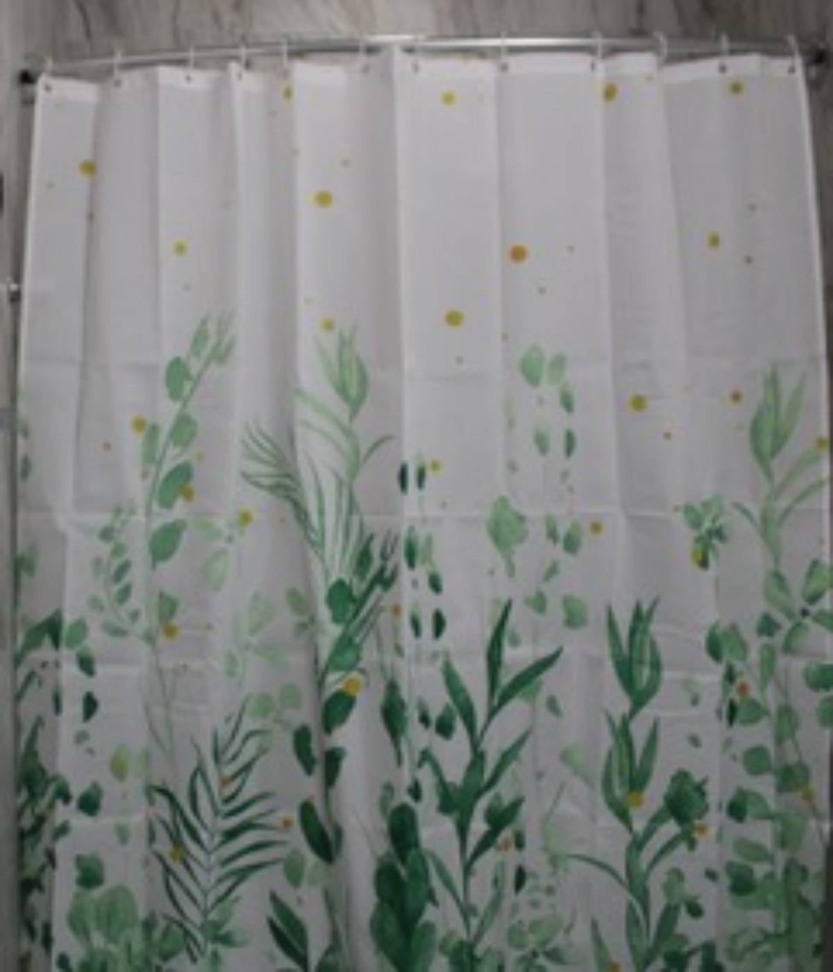 JUPA Place Floral Modern Shower Curtains - Green & Yellow Shower ...