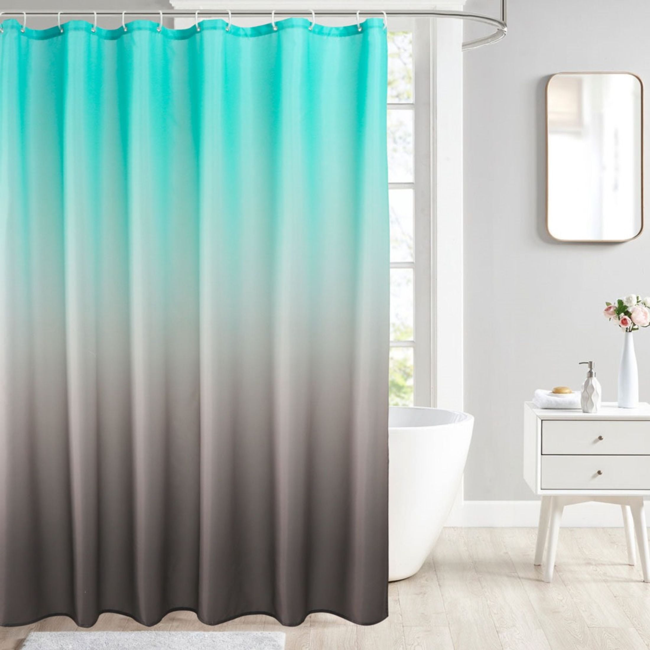 JUPA Place Gradient Shower Curtain - Stripe Grey Shower Curtain for ...