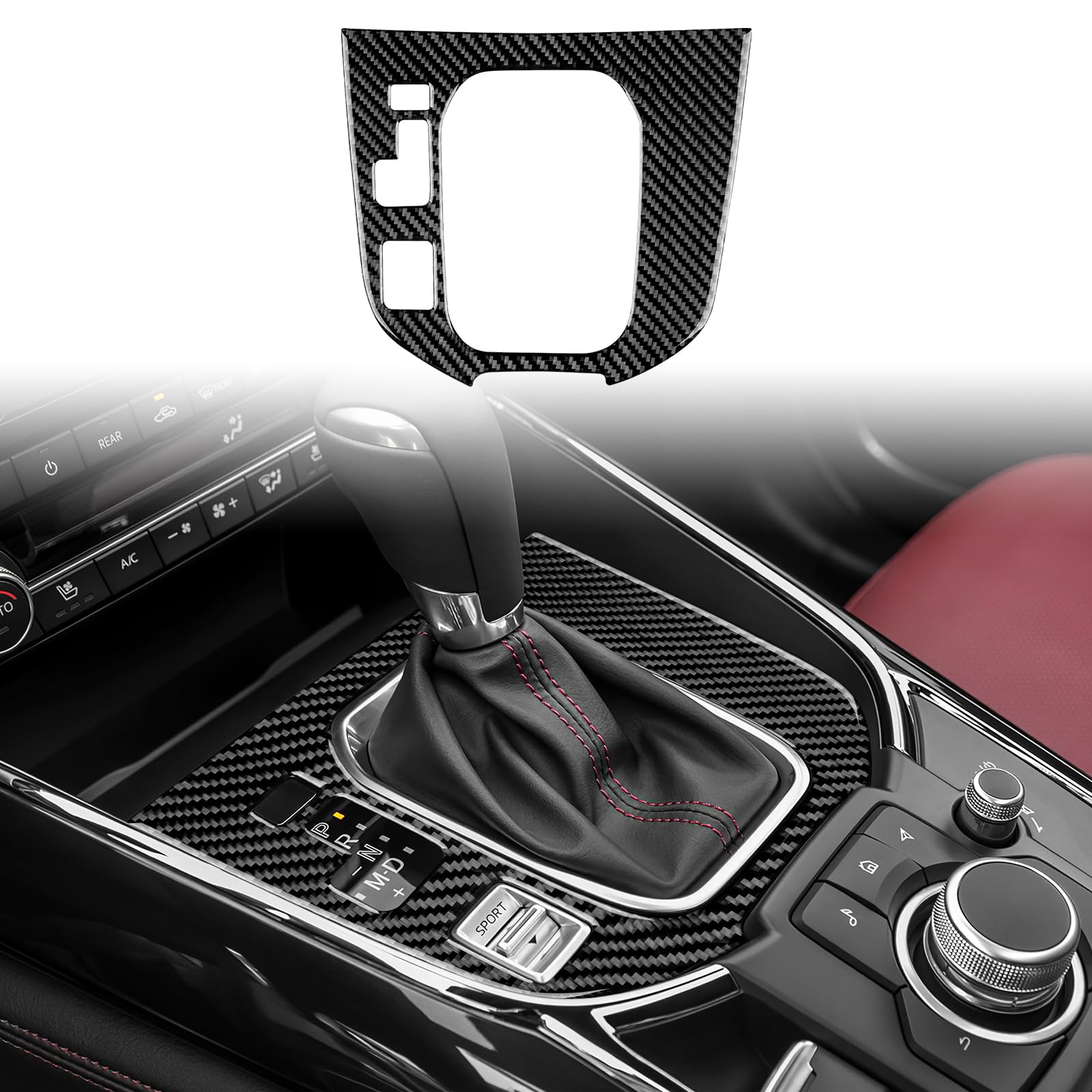 JUPIZEUS Carbon Fiber, for SSF20 Mazda CX-9 2019-2023, Car Gear Shift ...