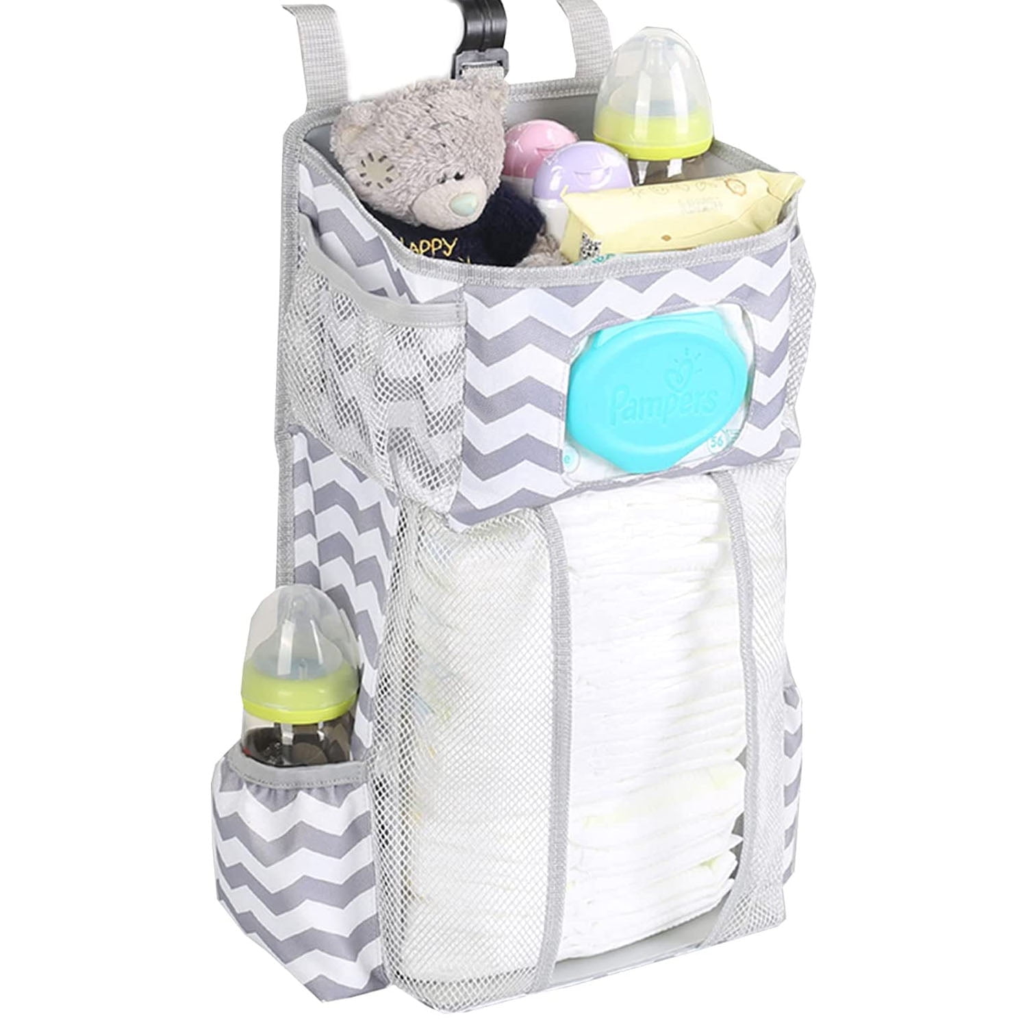JUPSK Baby Hanging Diaper Caddy, Foldable Baby Changing Table Diaper ...