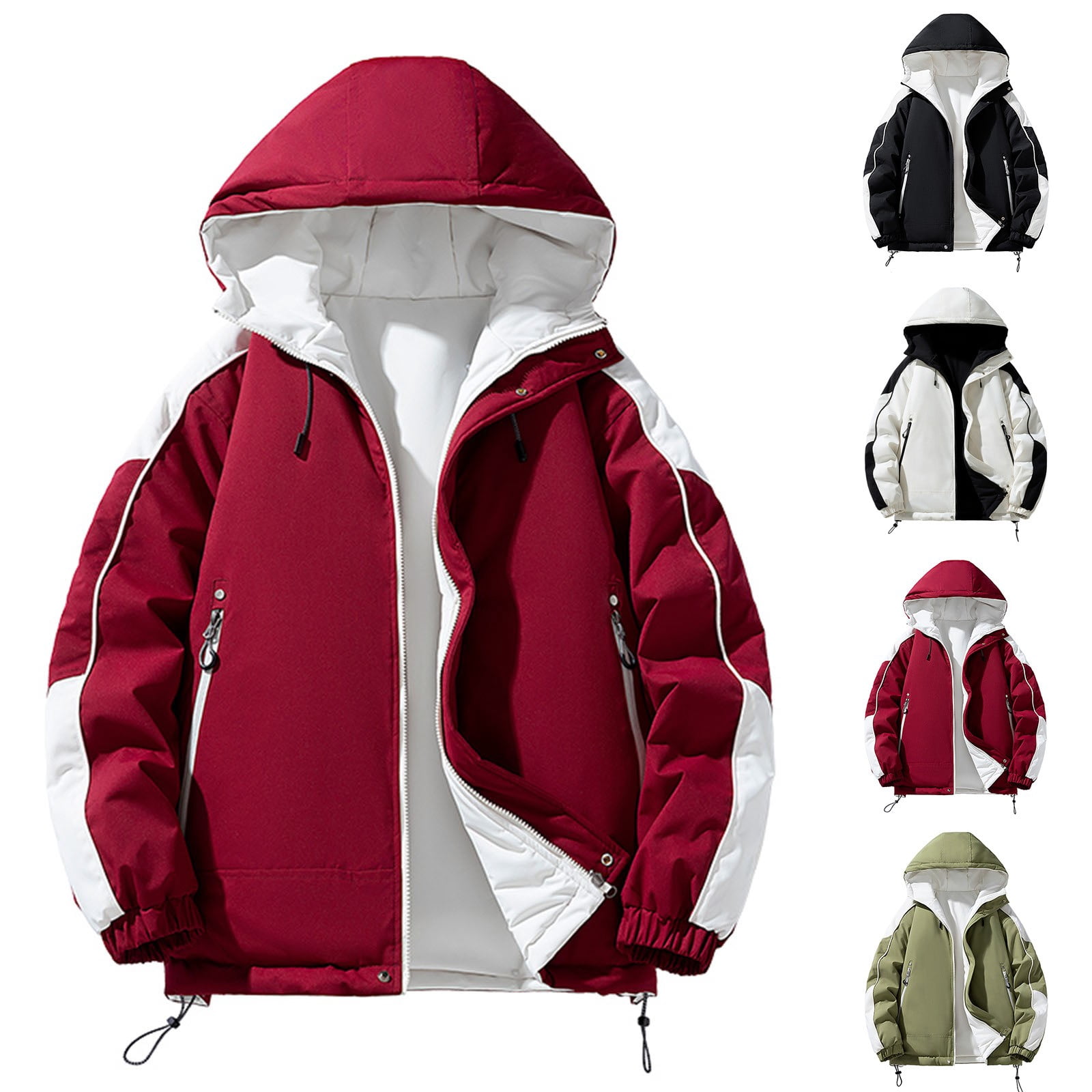 JURANMO Big and Tall Men's Puffer Jacket Winter Parka Jacket Warm ...
