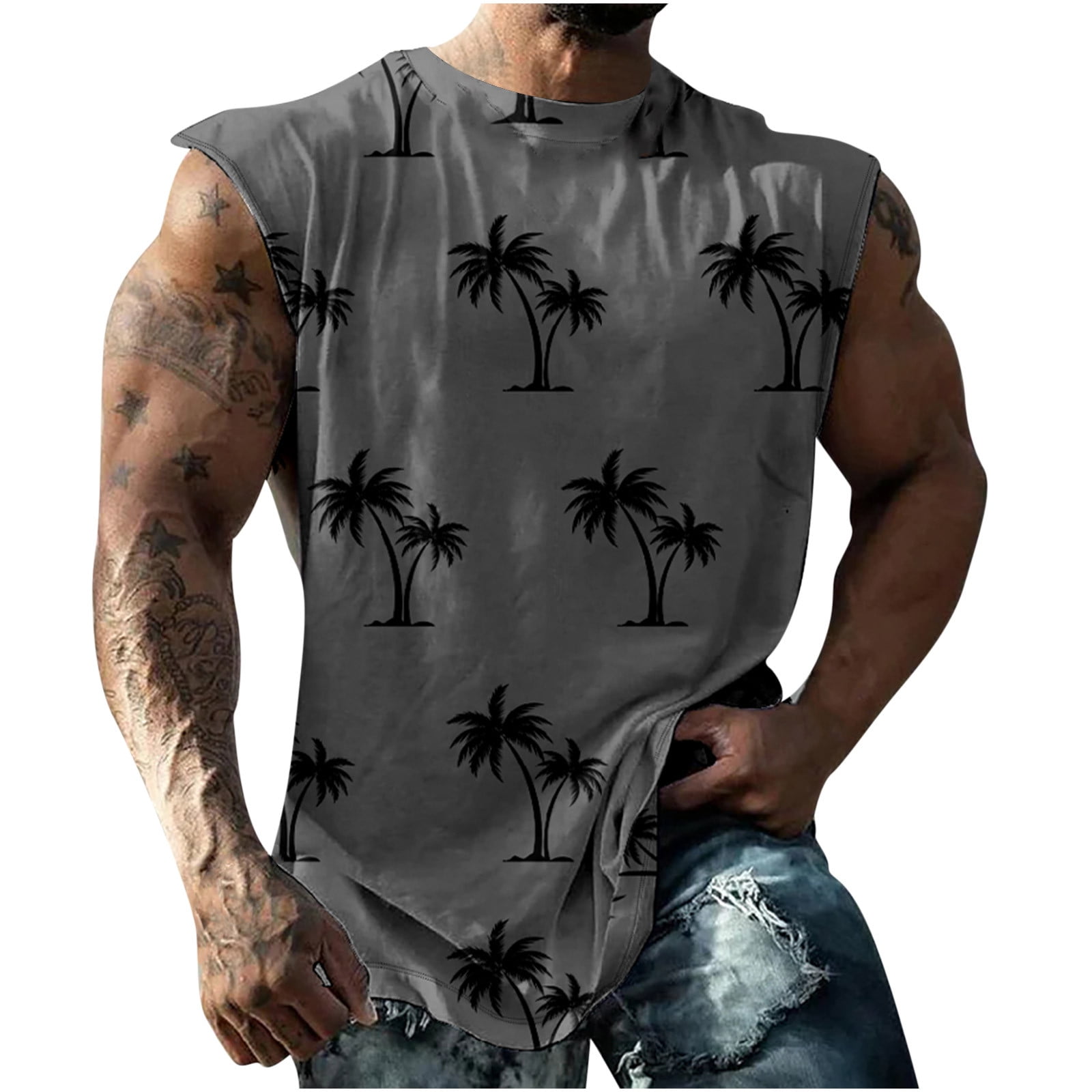 JURANMO Big and Tall Tank Tops for Men Lightweight Elastic Workout ...