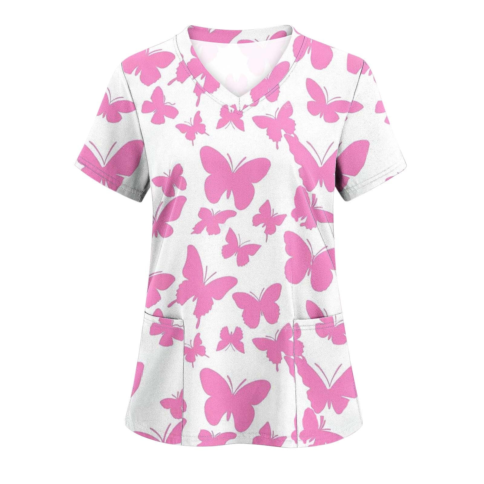 JURANMO Fashion Nurse Uniform Workwear Women's Breast Cancer ...