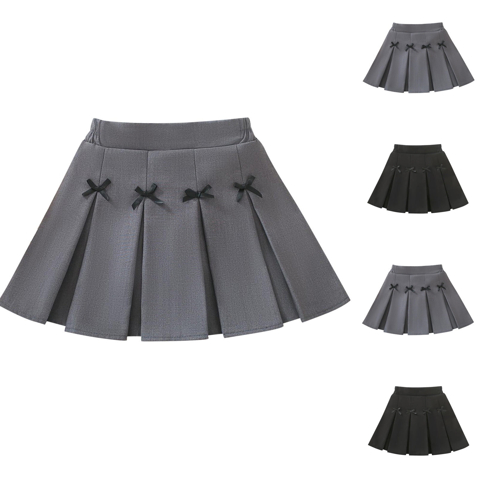 JURANMO Girls Pleated Mini Skirt Bow Knot Cute A Line Skorts Chool ...