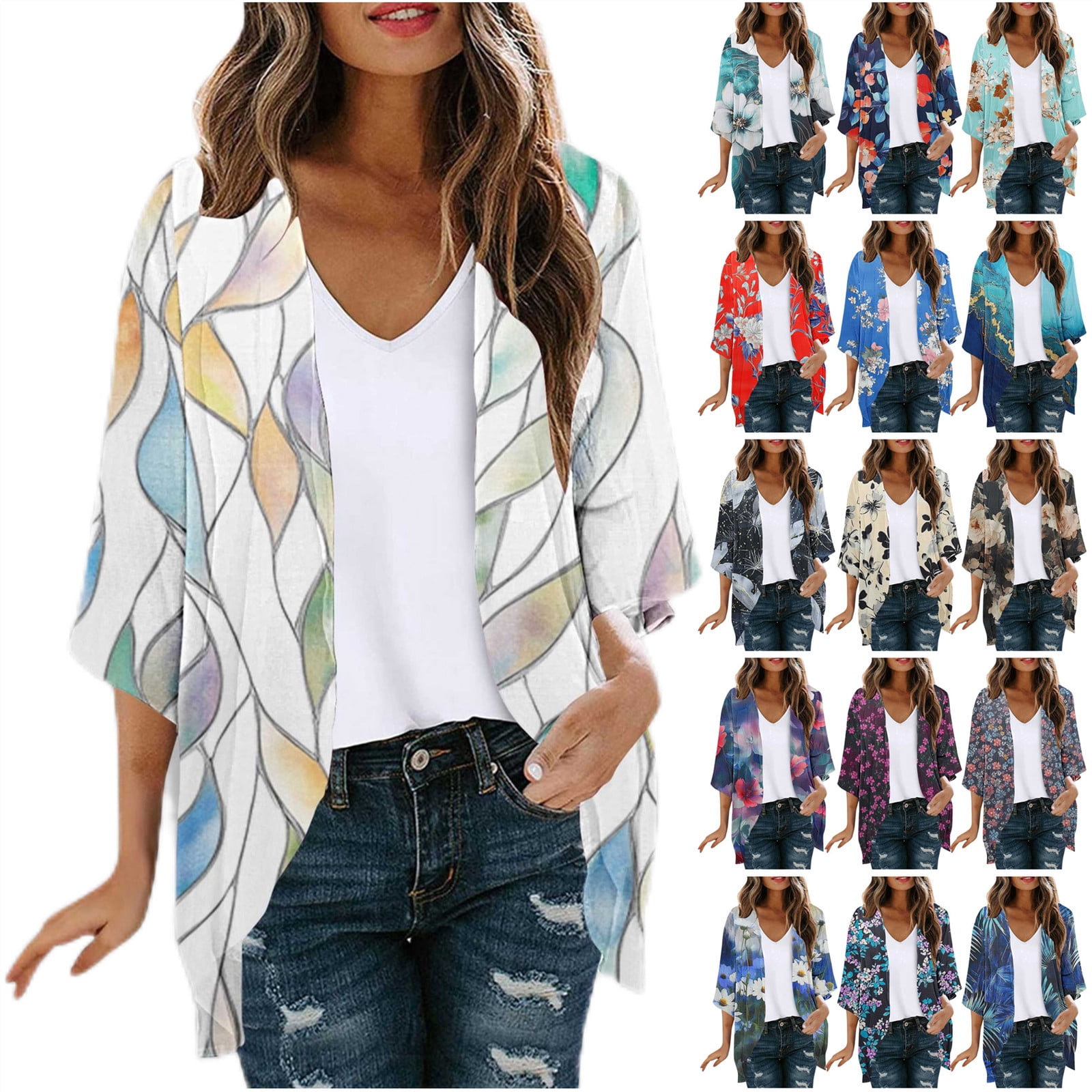 JURANMO Ladies Sheer Jackets Over Dress Coverups Swimsuits Summer Light ...