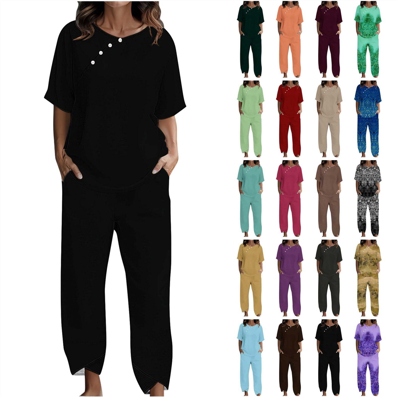 JURANMO Summer Lounge Set for Women 2 Piece Casual Loose Plus Size ...