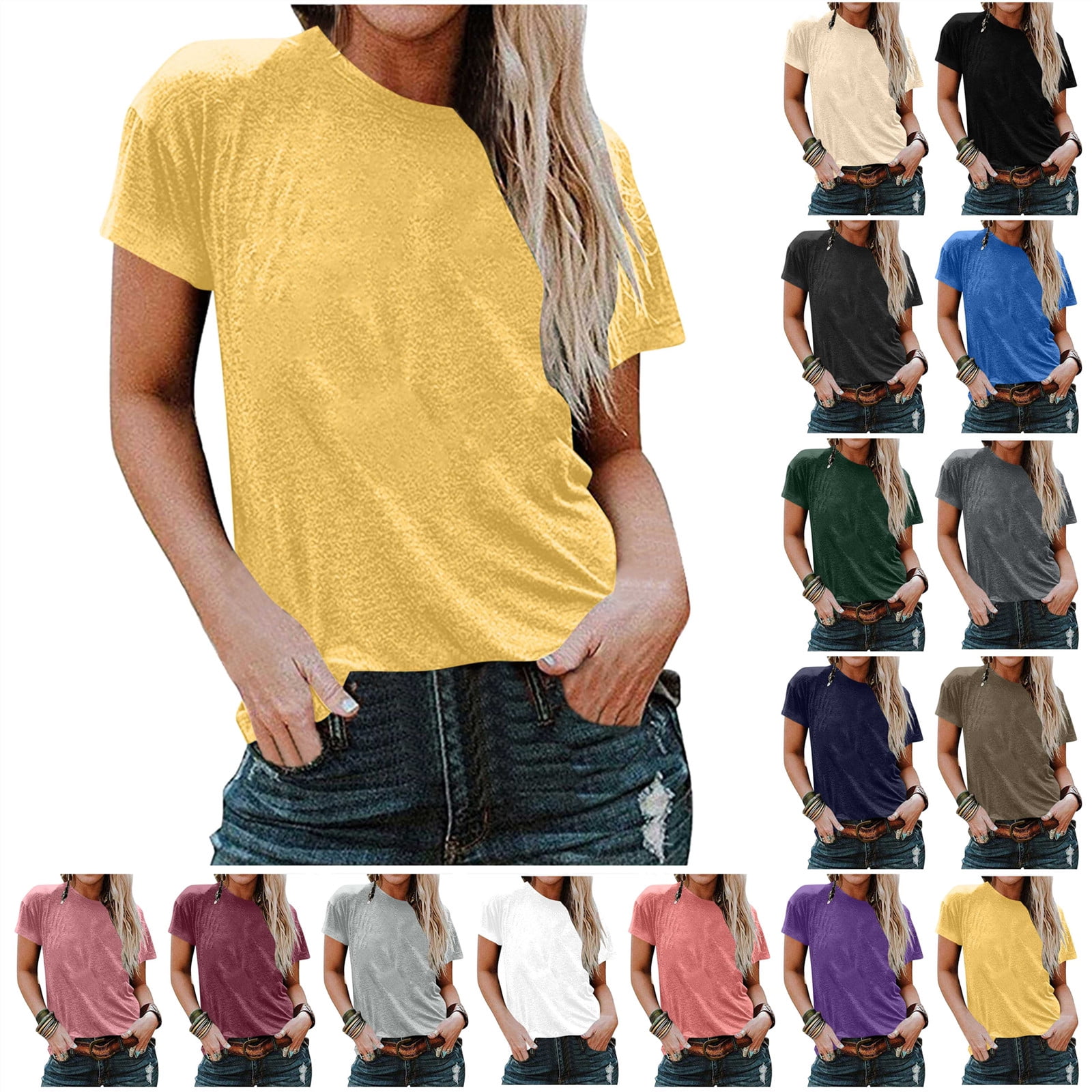 JURANMO Summer Tunic Tops for Women 2025 Cotton Loose Fit Soft Basic ...