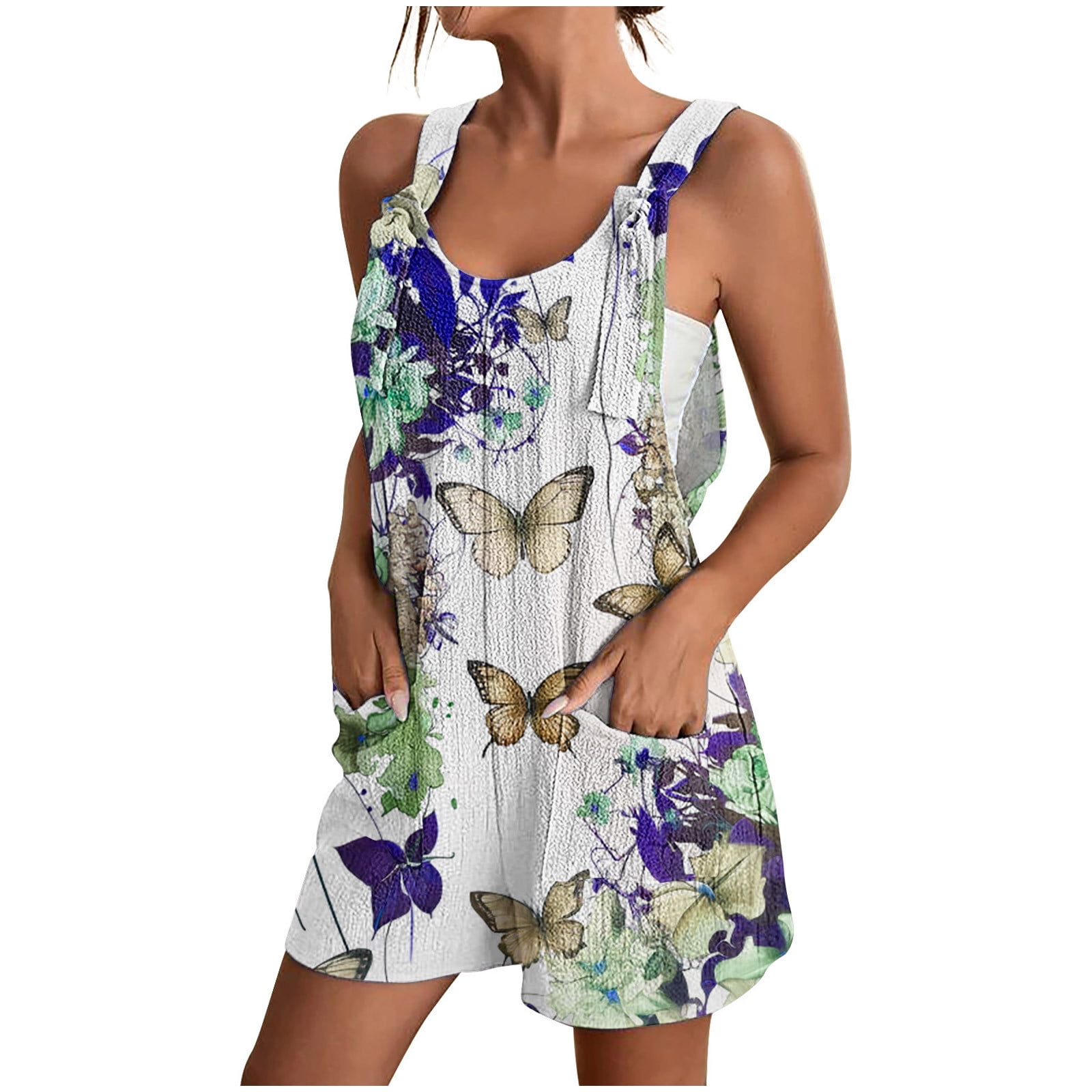 JURANMO Womens Casual Fashion Overalls, Cute Teen Girls Floral Print ...