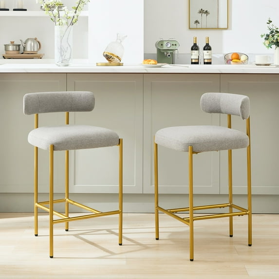 JURANYAZHU Bar Stools Set of 2 Chairs 26" High,with Back and Footrest ...