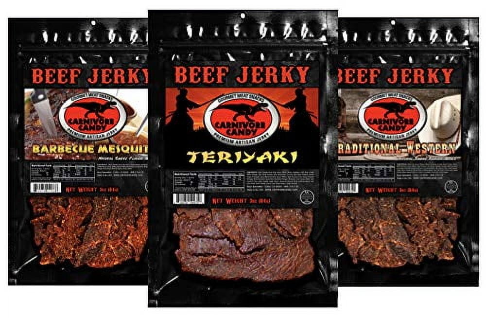 JURASSIC JERKY’S Carnivore Candy DMF15 Beef Jerky, Flavors Variety Pack ...