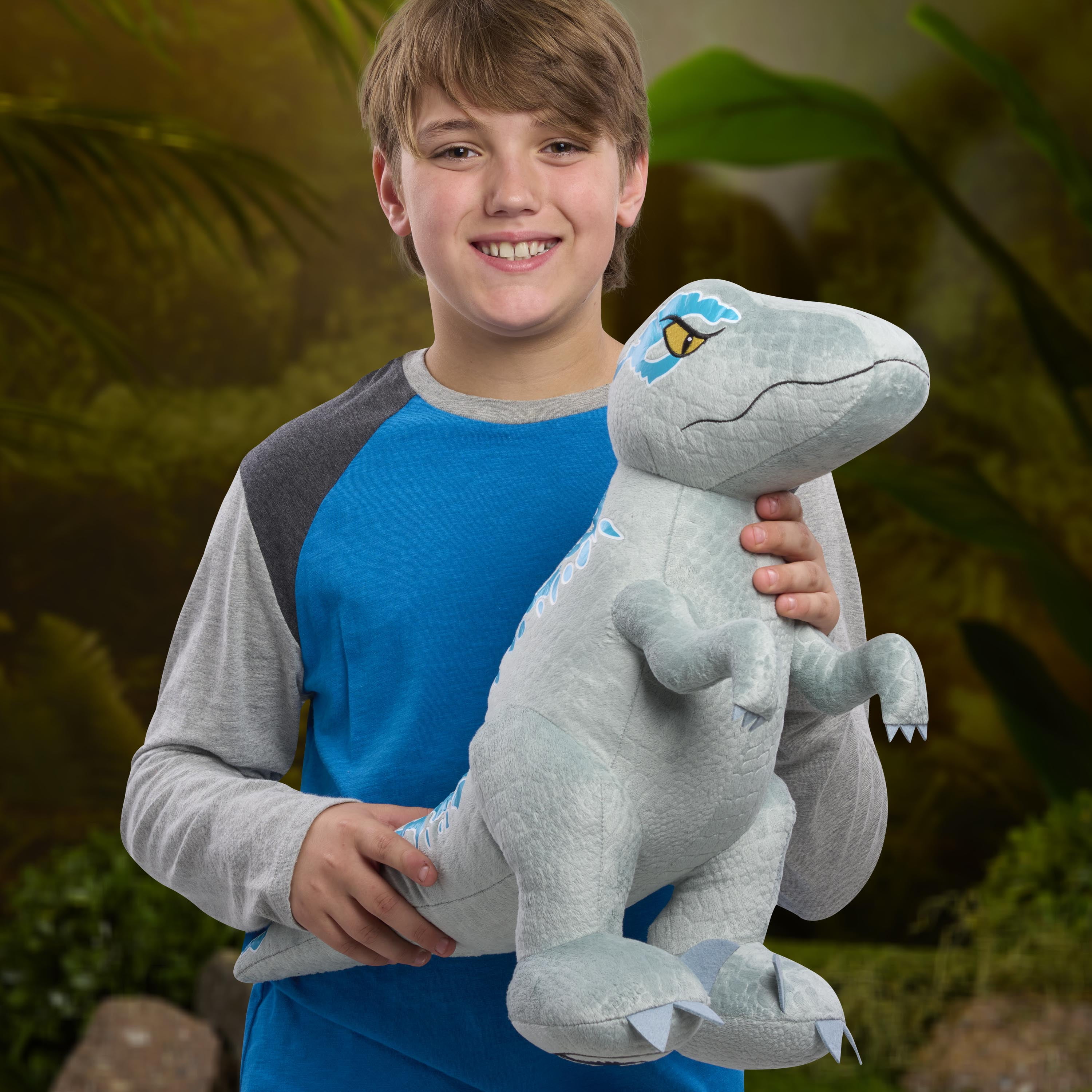 Jurassic World Extra Large Plush Blue, 16-inch Dinosaur Stuffed Animal ...