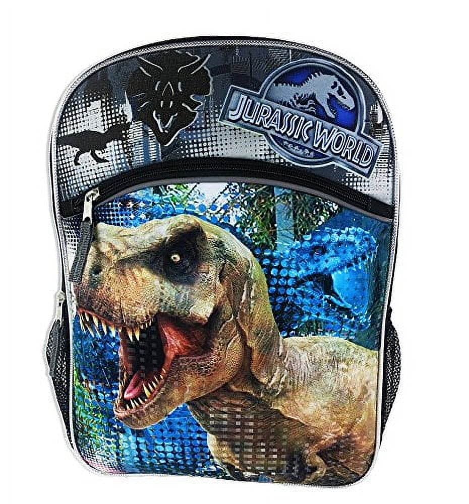 JURASSIC WORLD PARK Boys 16 Full-Size Backpack w/ Tyrannosaurus ...