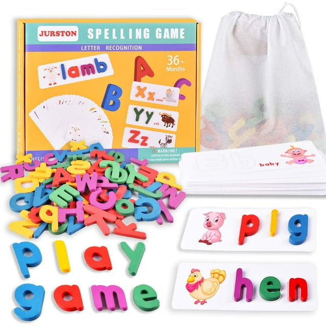 JURSTON See And Spell Learning Toys,Matching Letter Spelling Game Sight ...