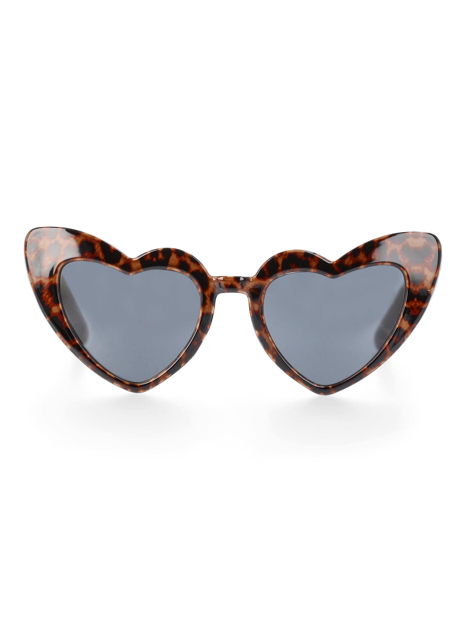 Justice Girls Heart-Shaped Cheetah Print Sunglasses with UV Protection ...