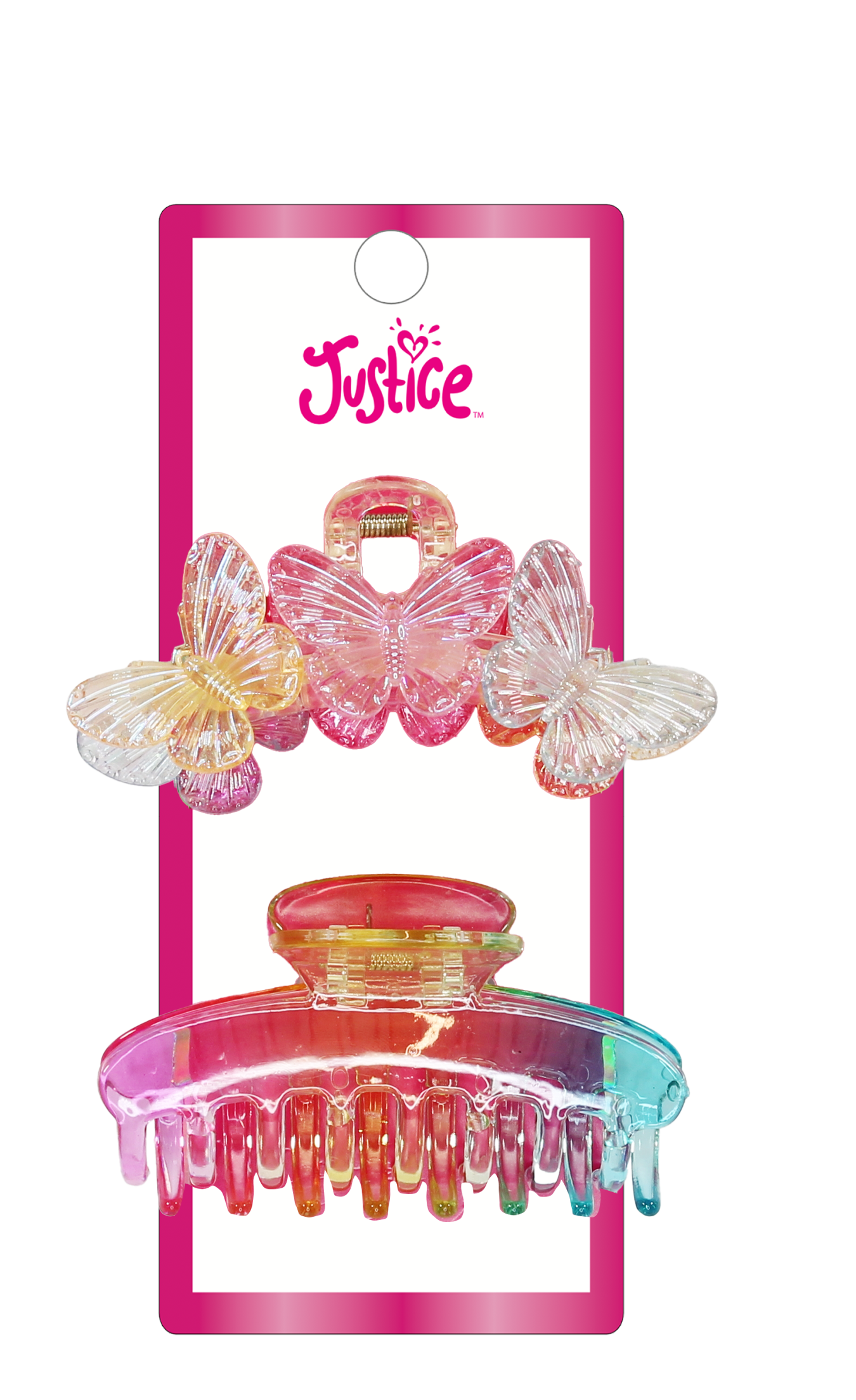 Justice Girl's Butterfly and Ombre Claw Clips, 2-Piece, Multi - Walmart.com