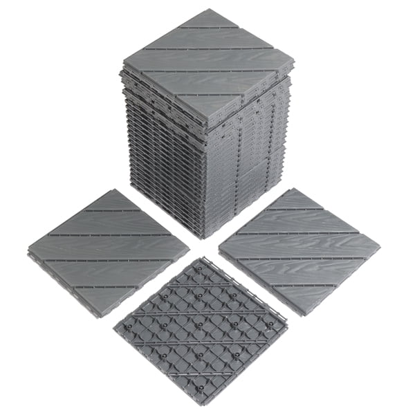JUSDI Plastic Interlocking Deck Tiles, 27 Pack, 11.8"x11.8" Waterproof ...