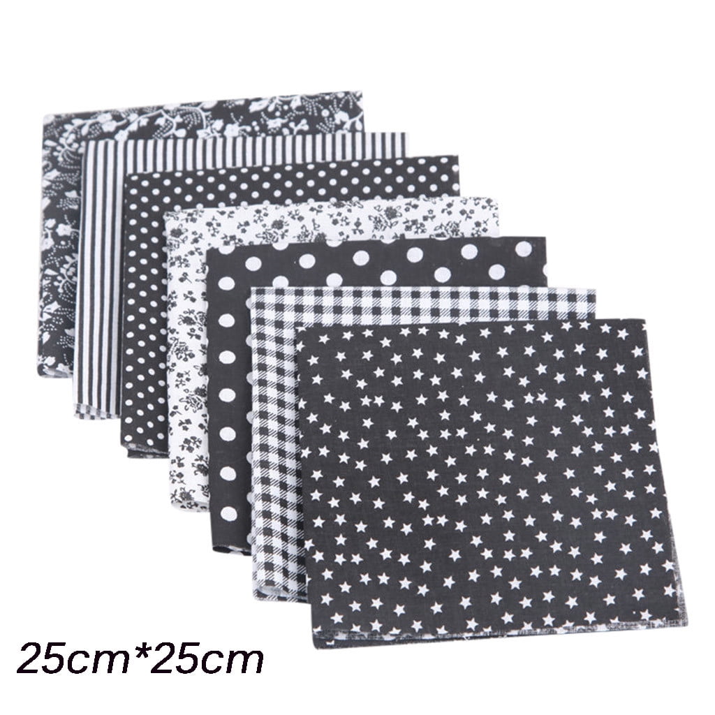 JUSEO Cotton Fabric Bundles, 7 Pcs 10 x 10 Inch Pure Cotton Fat Quarter ...