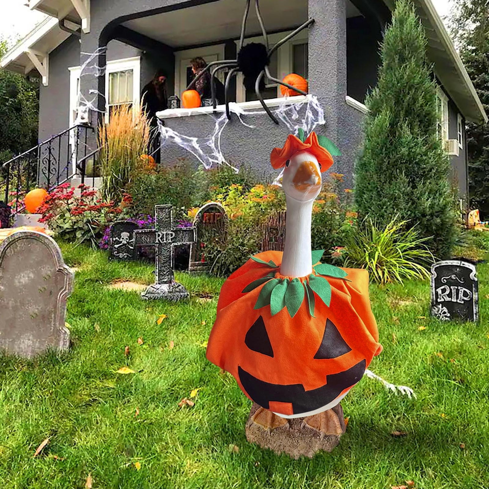 KUKIDSVO Fall Goose Outfit Porch Goose Cloths, Pumpkin Costume Plastic ...