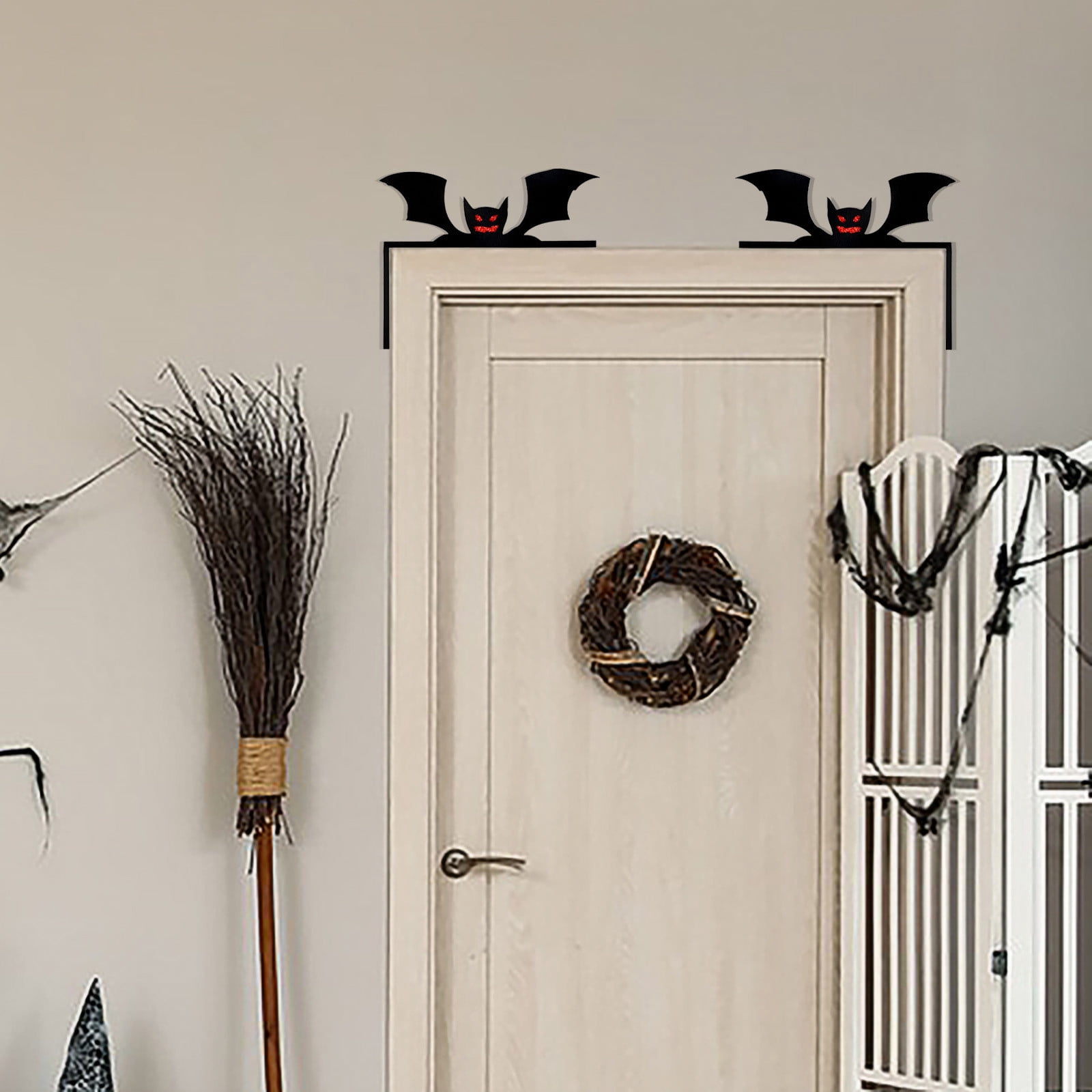 JUSEO Halloween Door Frame Decorations Door Corners Window Corners Webs ...