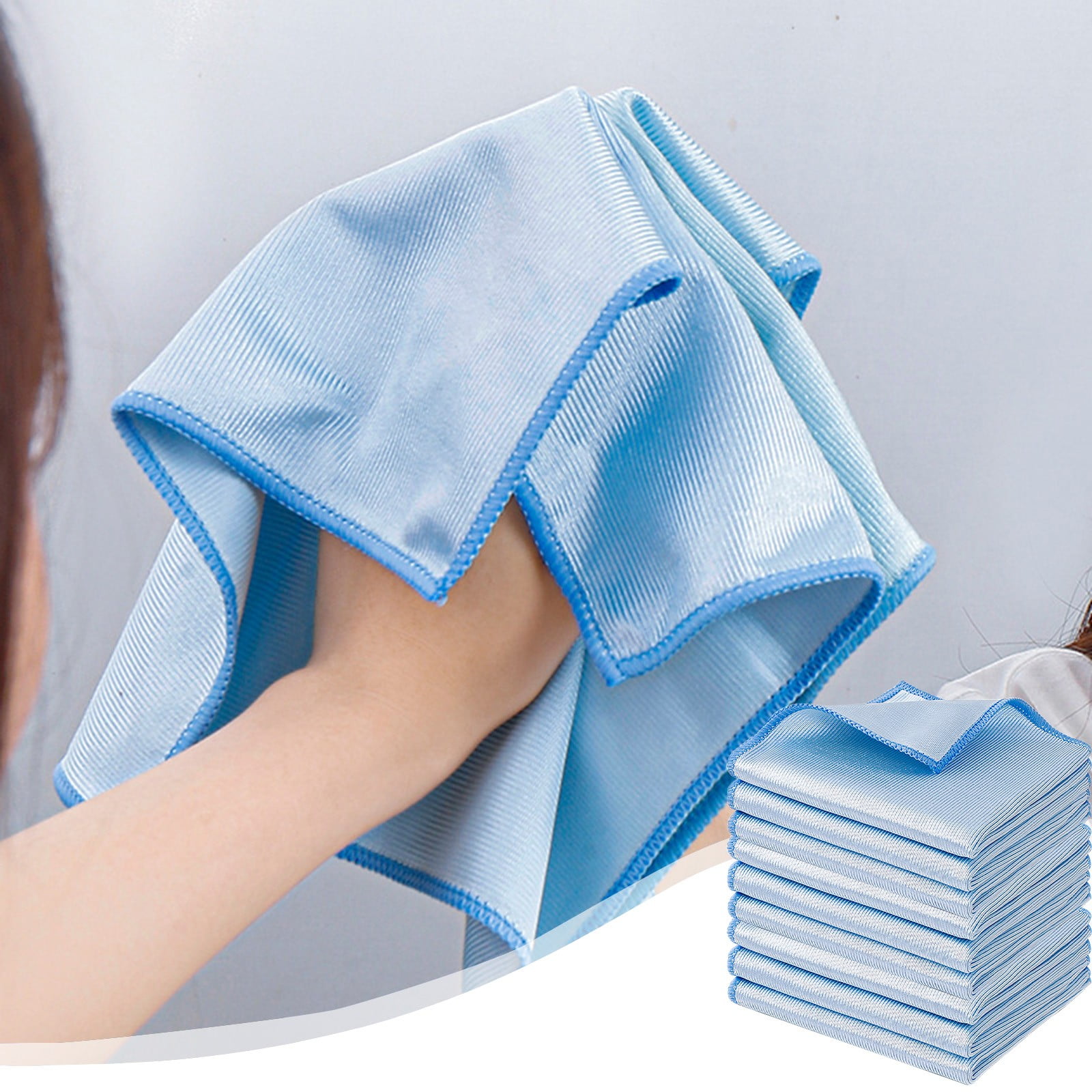 JUSEO Microfiber Glass Cleaning Cloth, 9 Pack Window Glass Cleaning ...