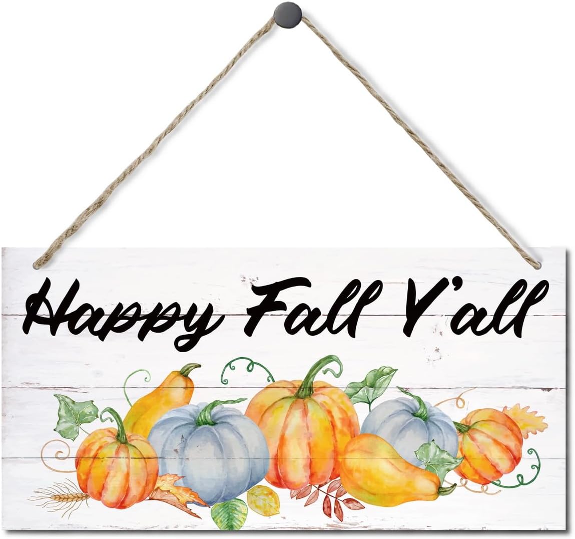 JUSIP 12x6 in Happy Fall Y'all Pumpking Decoration Autumn Sign Deco ...