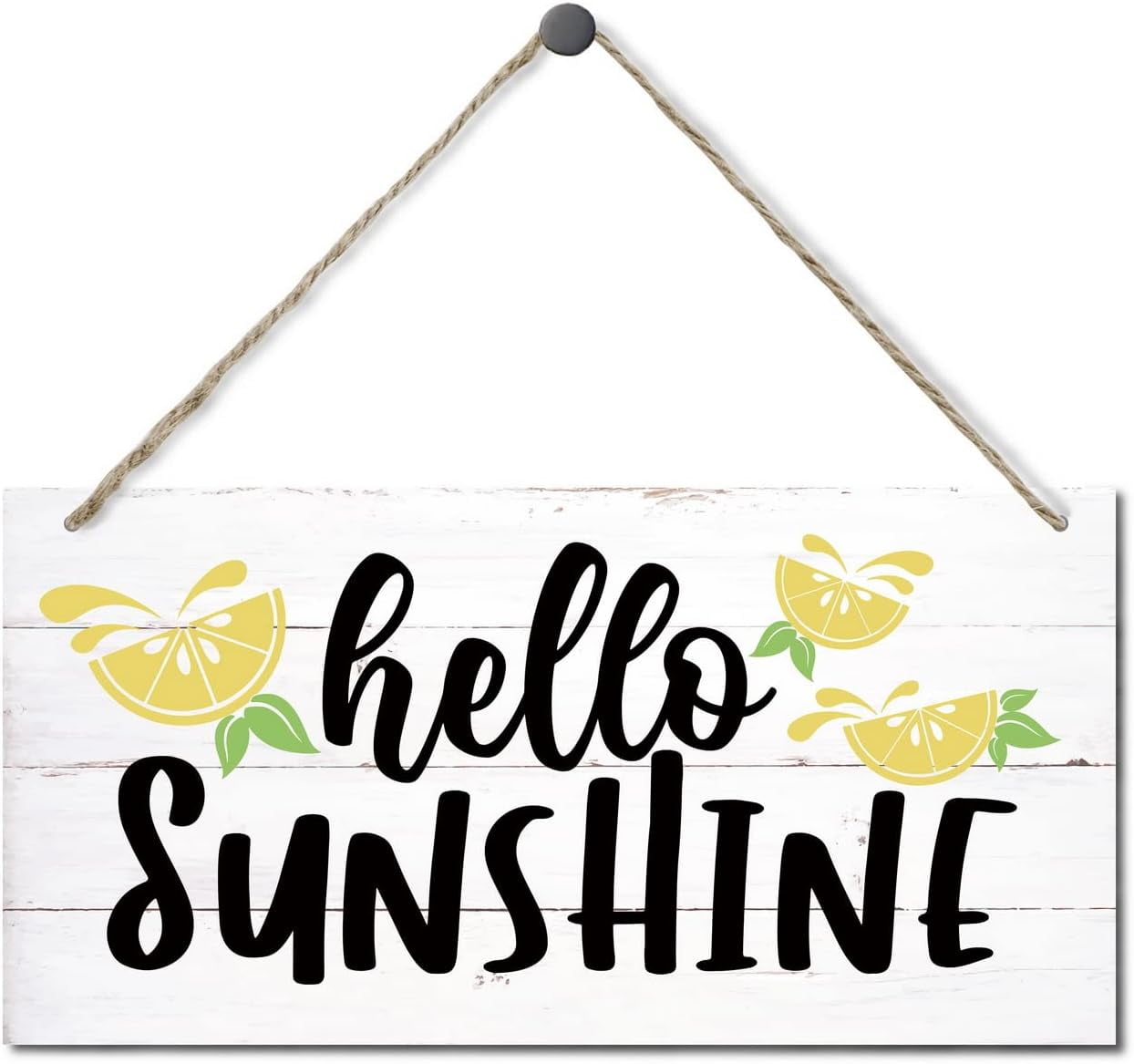 JUSIP 12x6 in Hello Sunshine Lemon Decor Sign, Printed Wood Wall Art ...