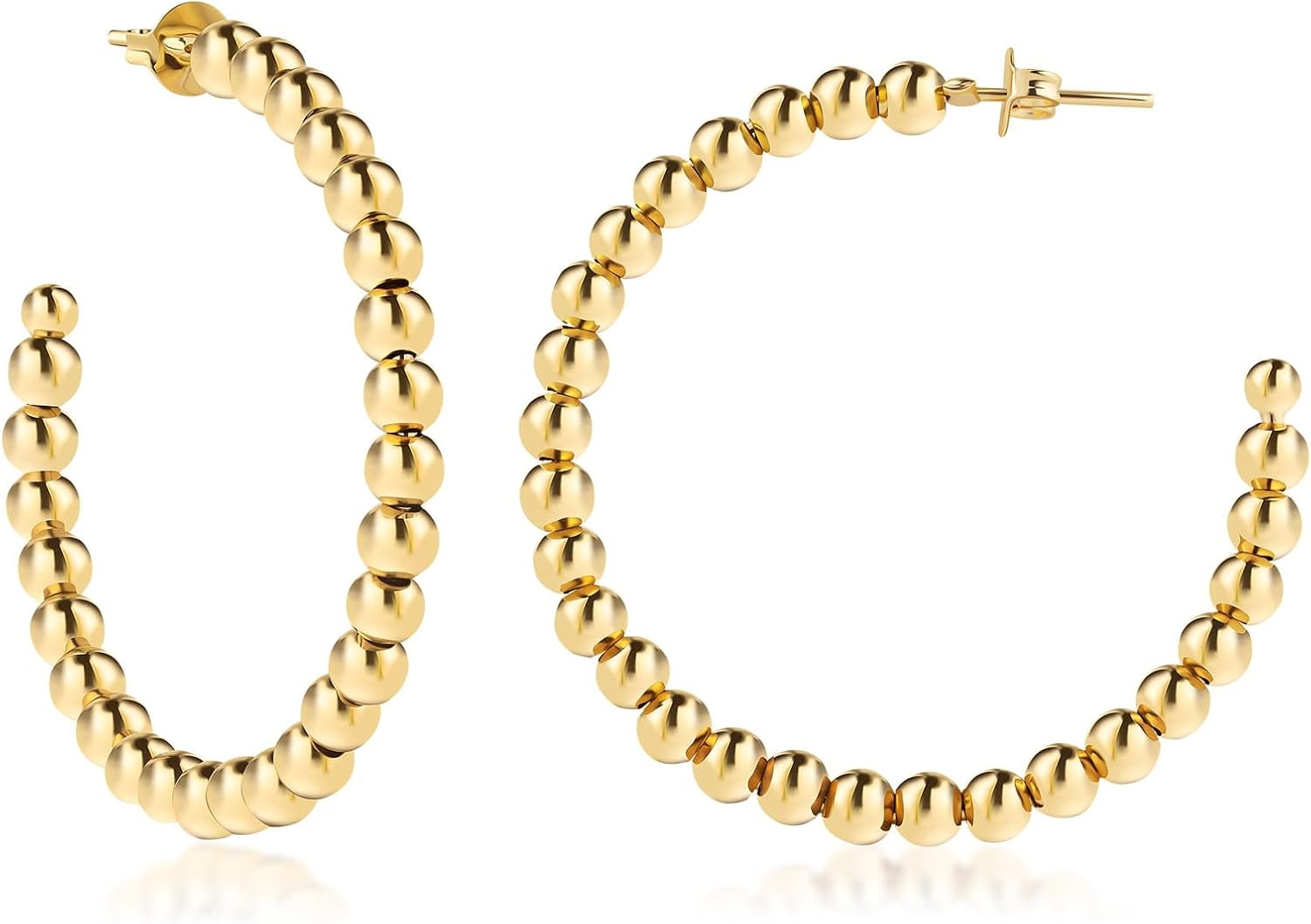 JUSIP 18K Gold Plated Ball Hoop Earrings - Walmart.com