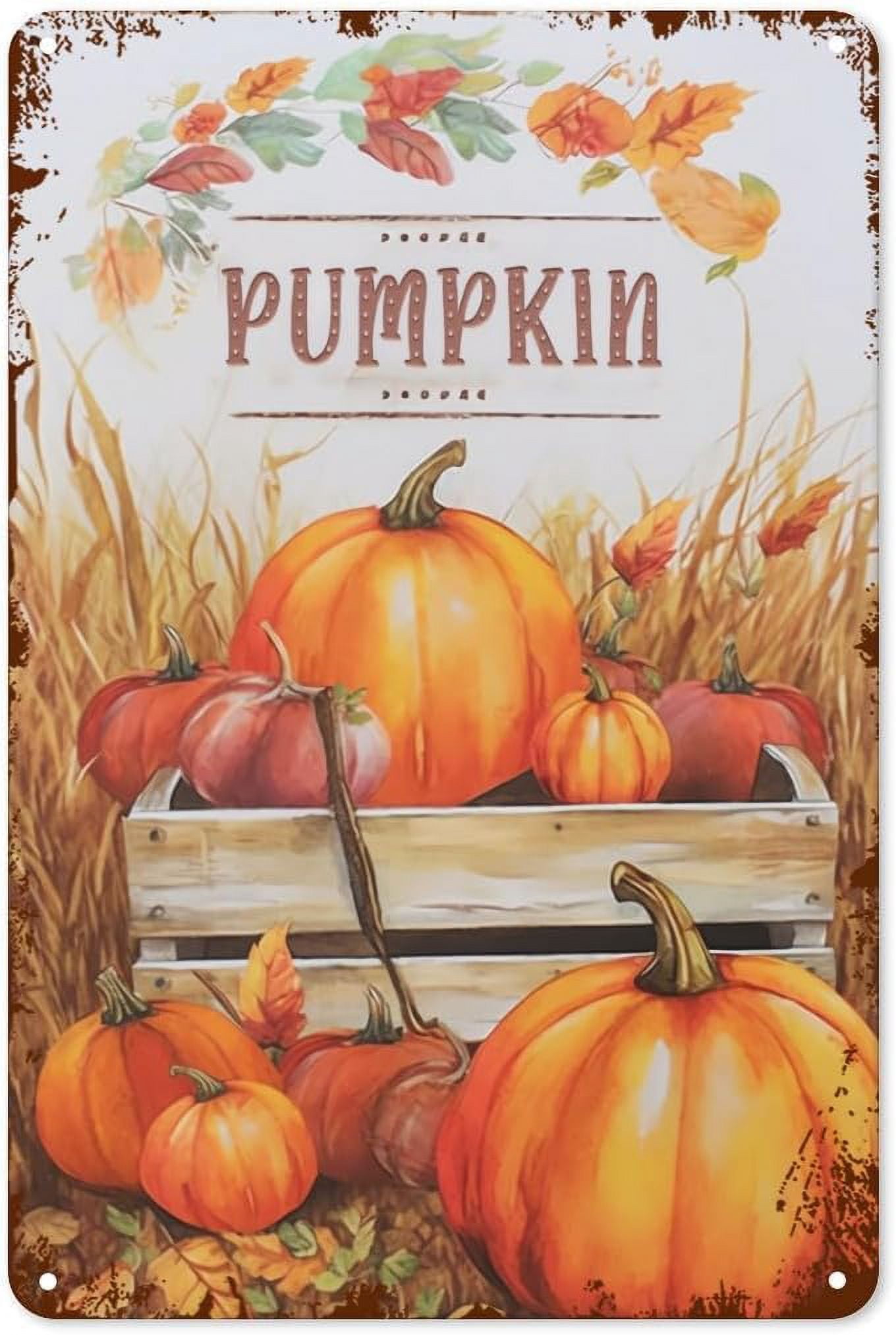 JUSIP 8x12 Inch Happy Thanksgiving Metal Signs Outdoor Gardening Tin ...