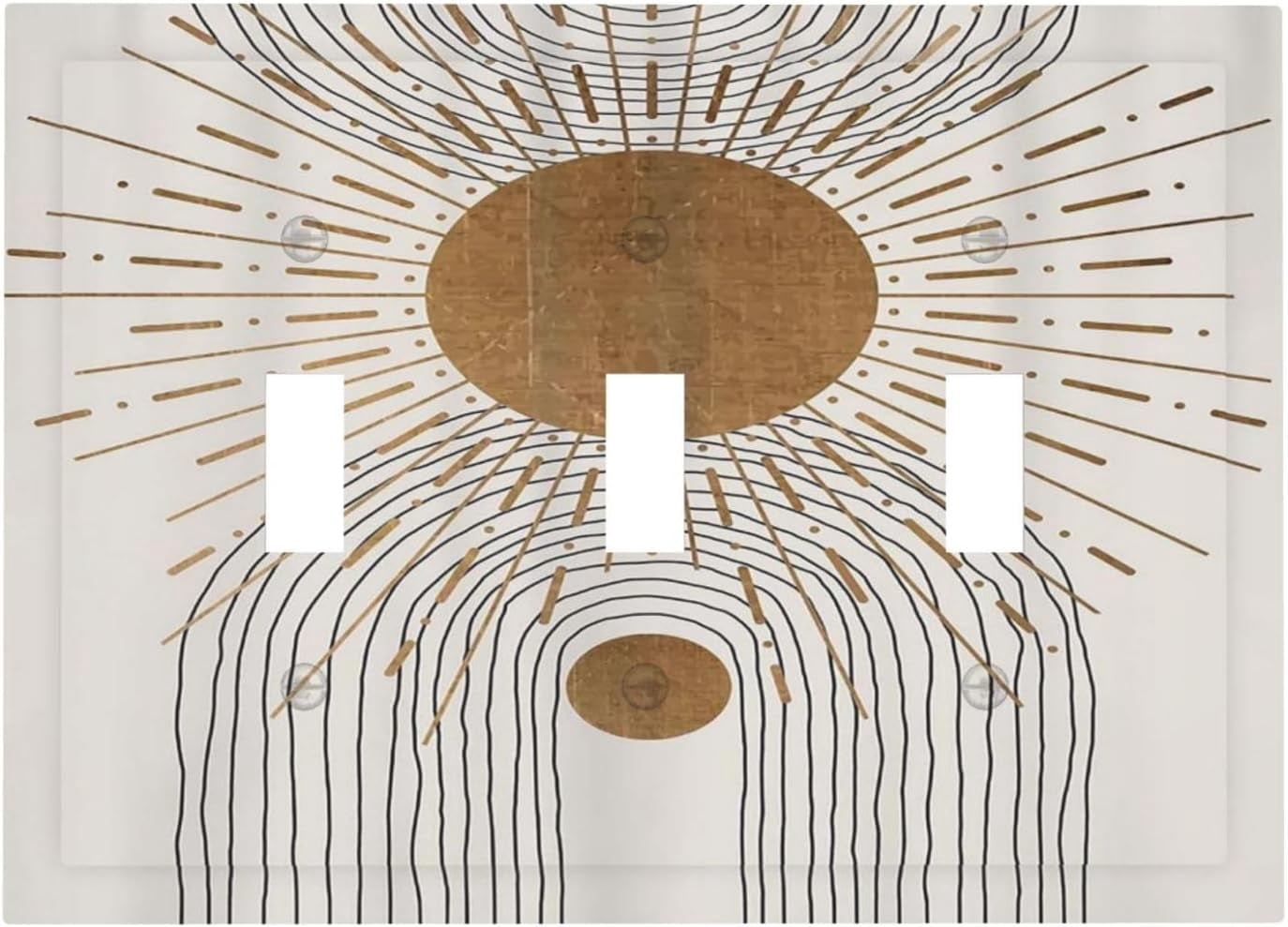 JUSIP Abstract Modern Beige Sun Arch Simple Line Geometric Minimalist 3 ...