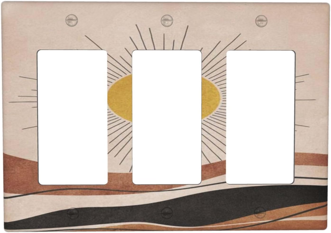 JUSIP Abstract Sun Mid Century Modern Mountain Triple Rocker Outlet ...