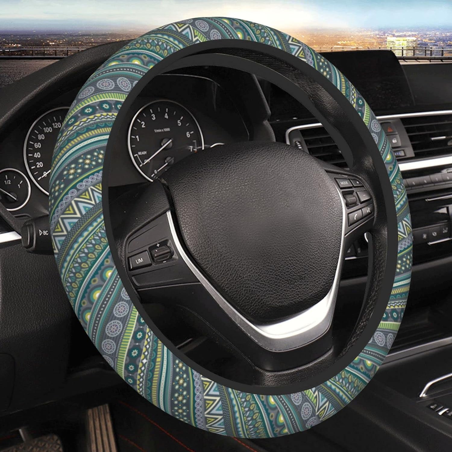 JUSIP Boho Pattern Steering Wheel Cover Neoprene Universal 15 Inches ...