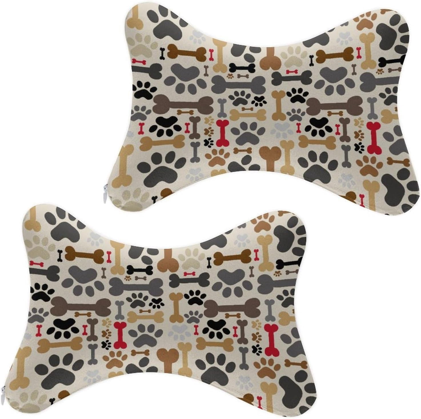 JUSIP Bone Pillow Neck Pillow Cervical Pillow Dog Bones Paw Prints ...