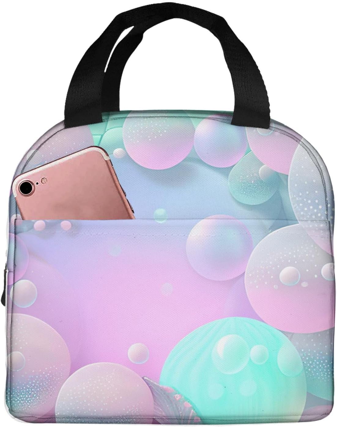 JUSIP Bubbles and Fish Scale Insulated Lunch Bag for Women Men Work ...