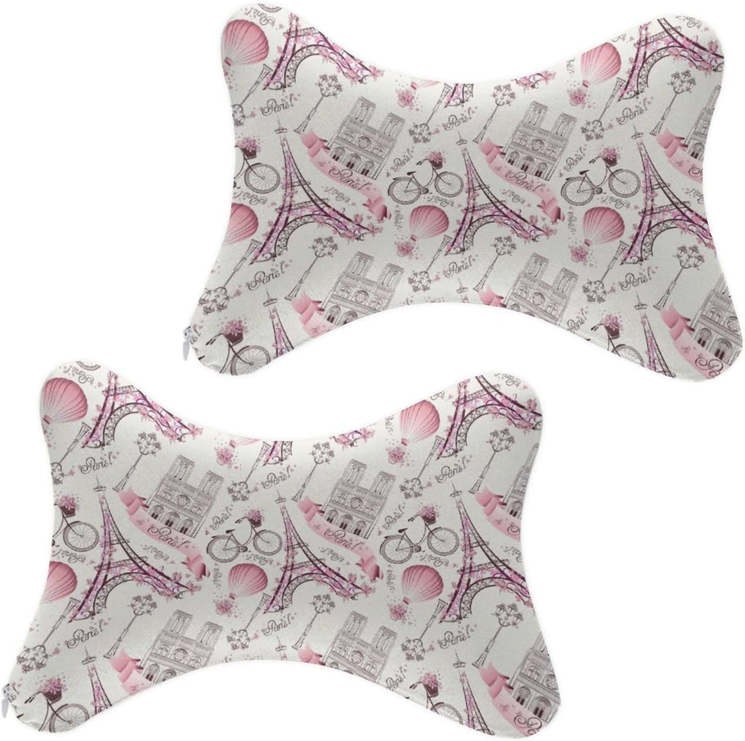 JUSIP Car Head Pillow for Car Seat, for Paris Pink Eiffel Tower ...