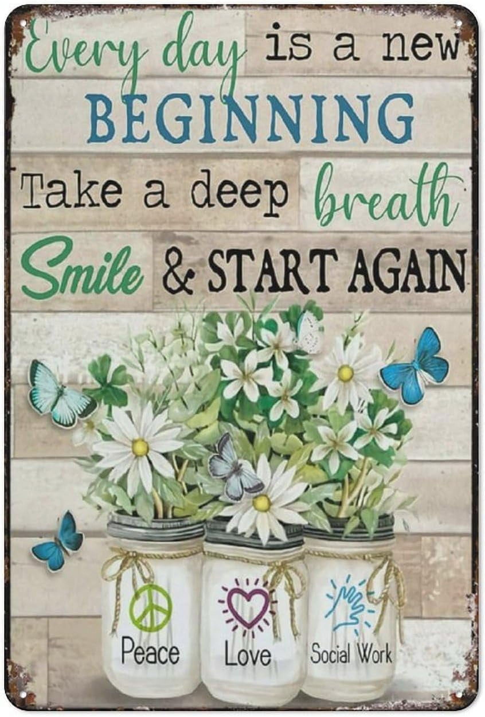JUSIP Everyday Is New Begining Take Deep Breath Start Again Plant ...
