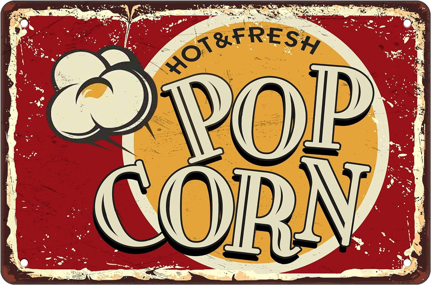 JUSIP HOT and Fresh Popcorn Metal Vintage Art Poster Tin Signs Unique ...