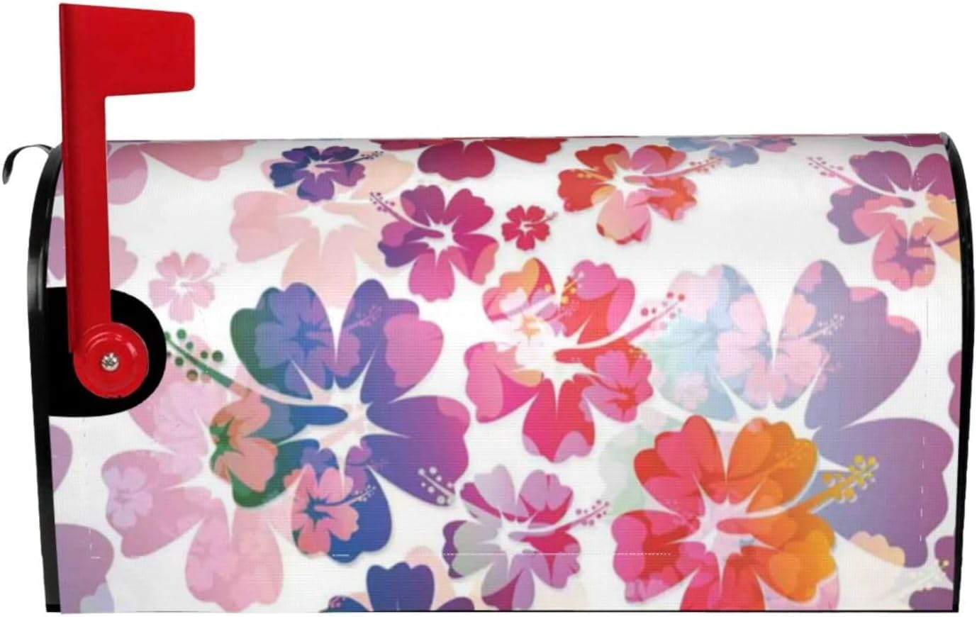JUSIP Hawaiian Flower Print Mailbox Cover Standard Size 18" X 21 ...