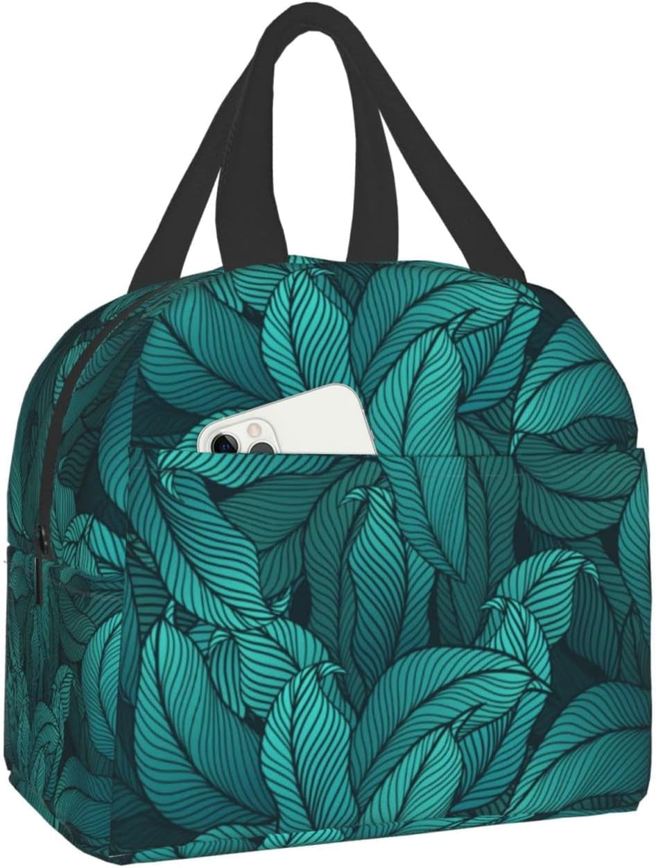 JUSIP Hawaiian Palm Leaves Lunch Box - Insulated Lunch Bags for Men ...