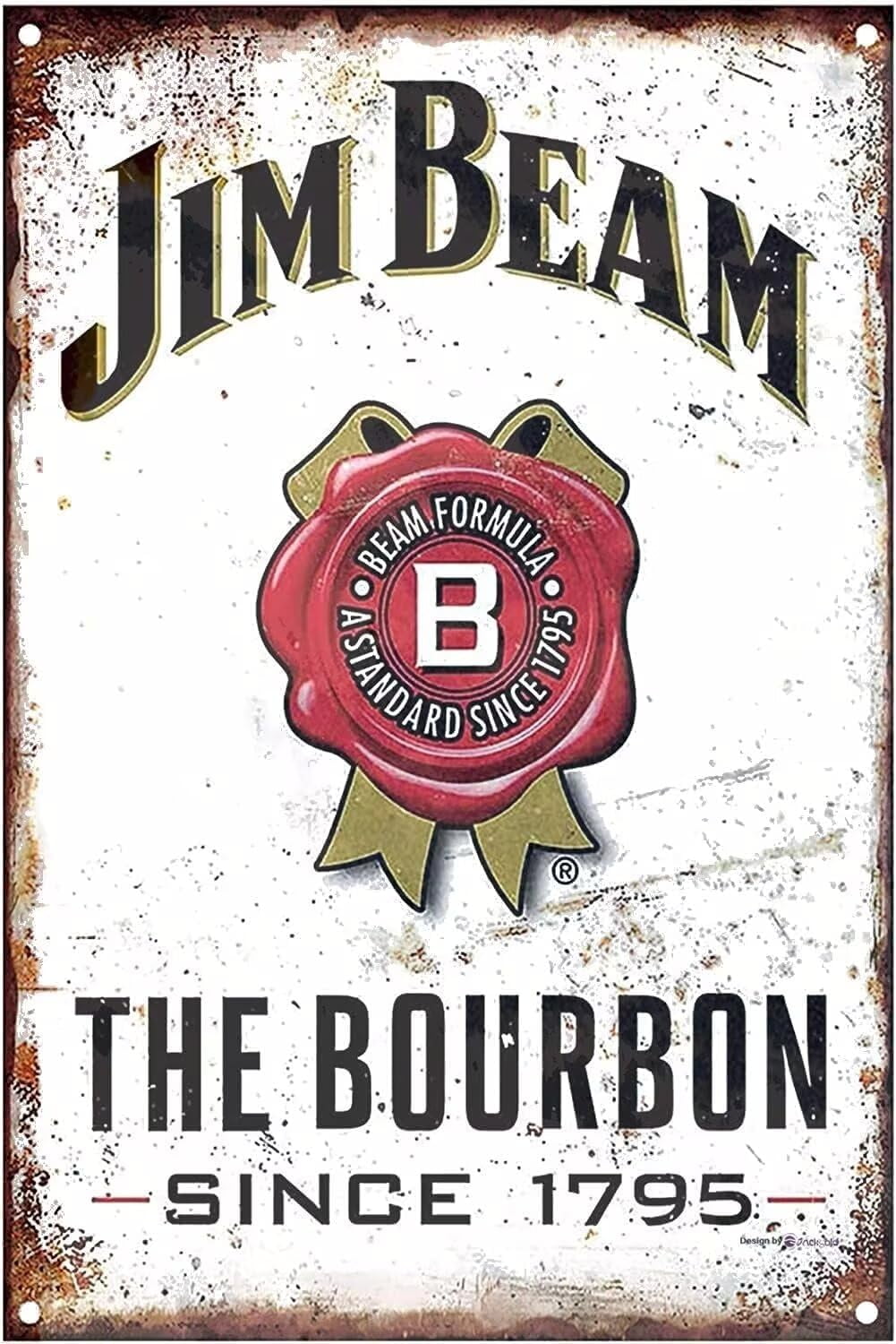 JUSIP Jim Beam Tin Signs Unique Metal Bar Wall Plaque Decor Vintage ...