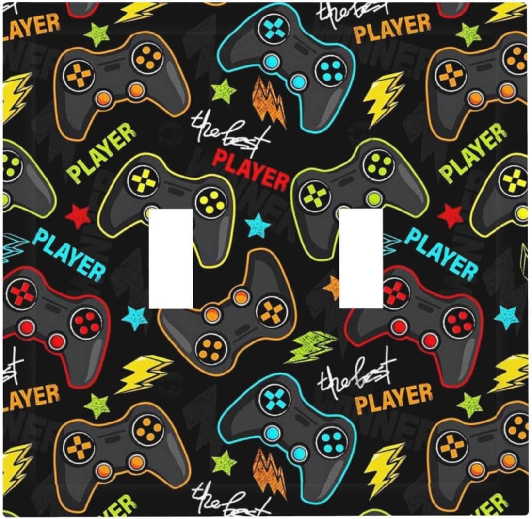 JUSIP Kid Boys Gamer Gaming Game 2 Toggle Mid size Wall Plate ...