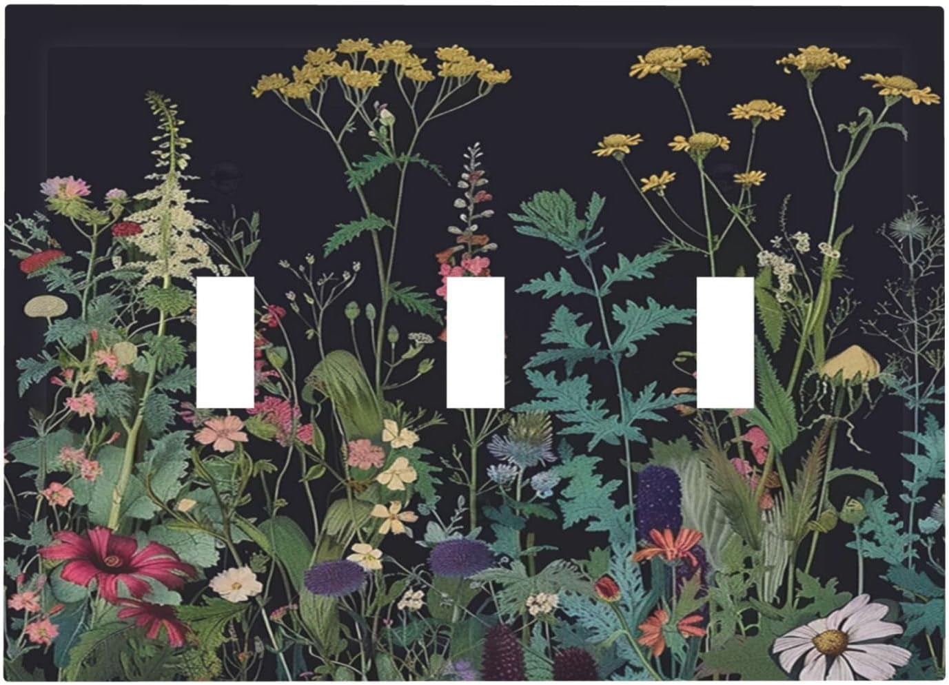 JUSIP Light Switch Cover Boho WildFlowers Herbs Floral Wall Plate Cover ...