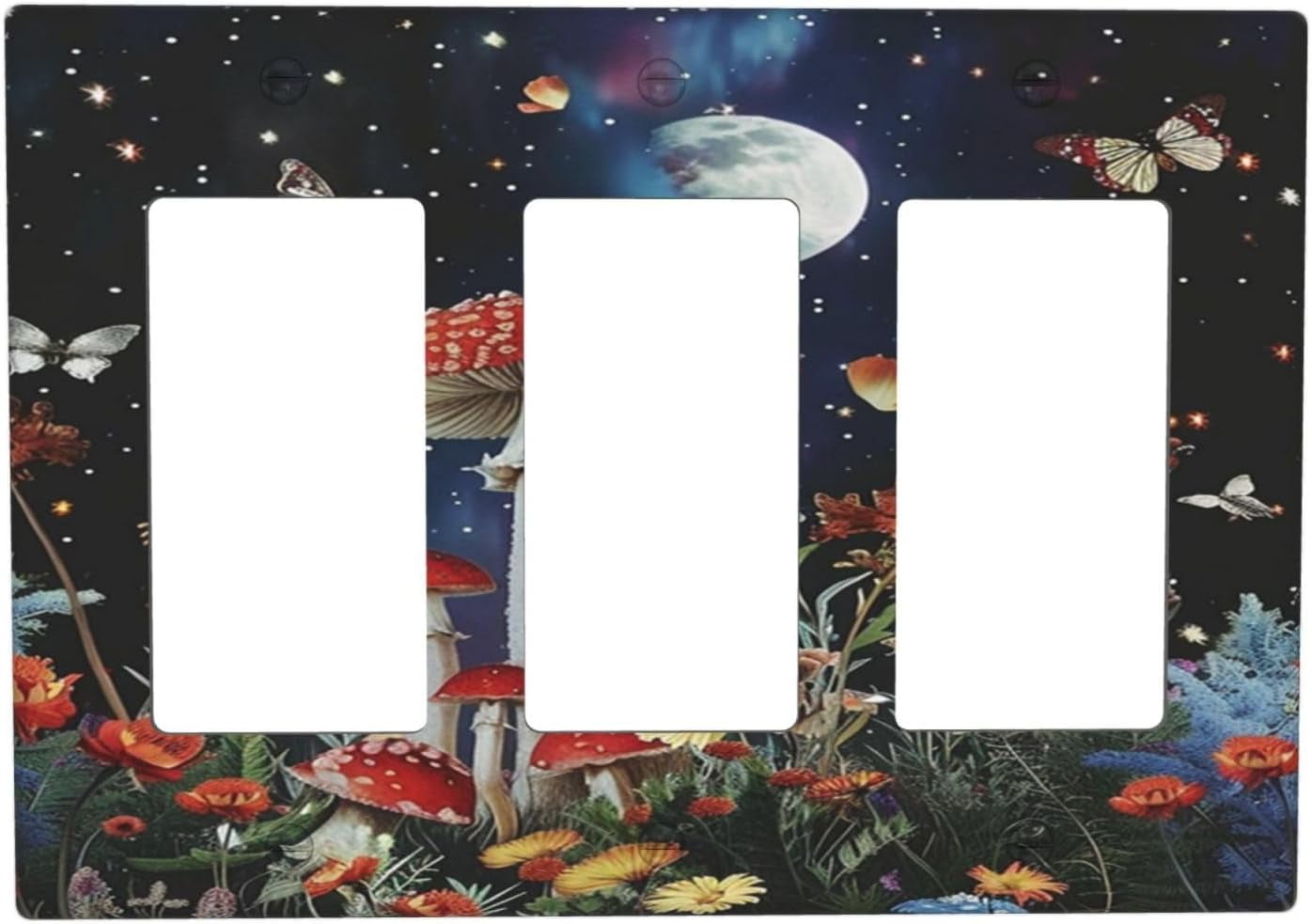 JUSIP Light Switch Cover Night Sky Moon Mushroom Plants Flowers ...