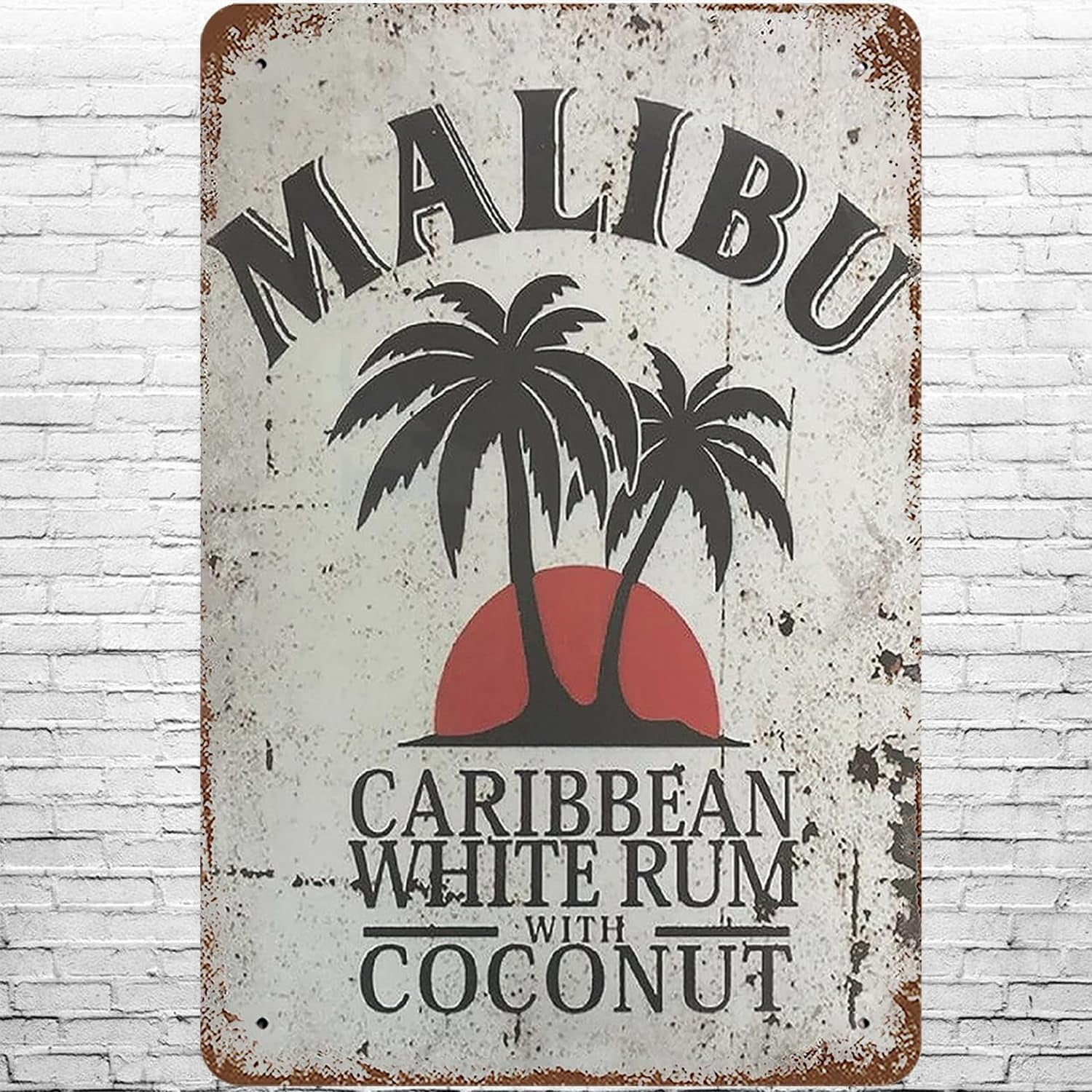 JUSIP Malibu Rum Tin Signs Unique Metal Bar Wall Plaque Decor Vintage ...