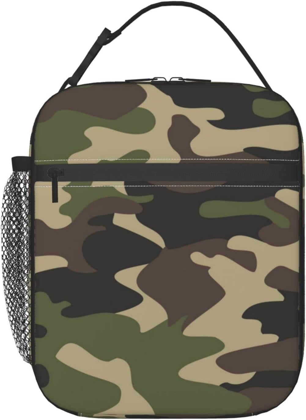 JUSIP Military Camouflage Lunch Bag Insulated Portable Reusable Black ...