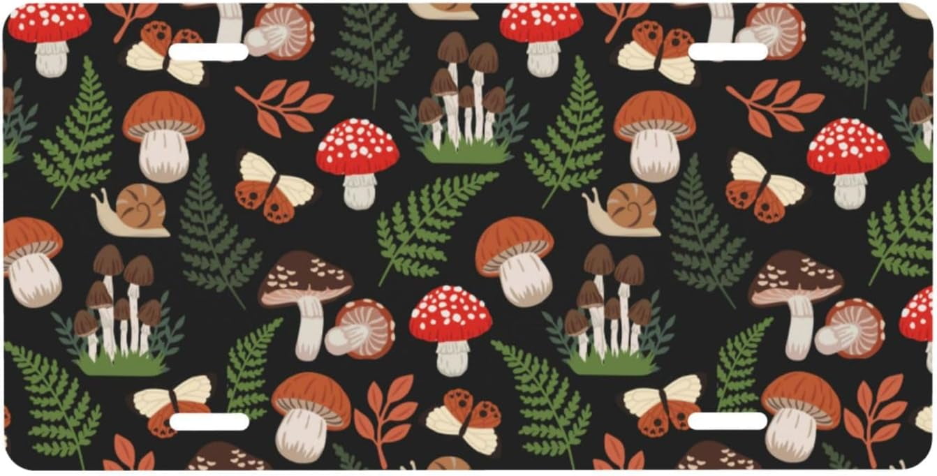 JUSIP Mom License Plates, Mushroom Decorative Car Front License Plate ...