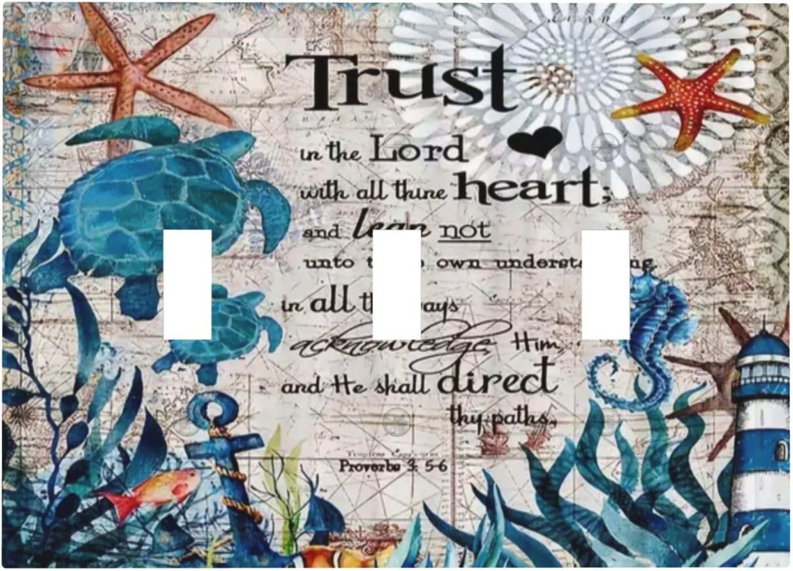 JUSIP Nautical Sea Ocean Turtle Seahorse 3 Toggle Mid size Wall Plate ...